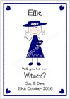 PERSONALISED WILL YOU BE OUR WITNESS CARD WITNESSES MALE FEMALE COUPLE ...