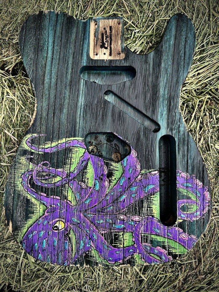 HAND PAINTED Pistols Crown Barncaster TELE GUITAR BODY ONLY PARTCASTER ...