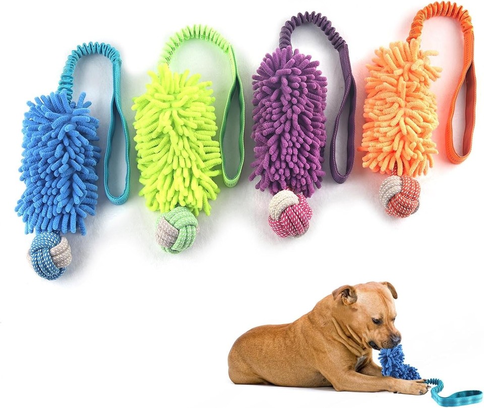 Puppy Toys Squeak Plush With Ropes Knots for Fun and Dog Bite Ball Toy ...
