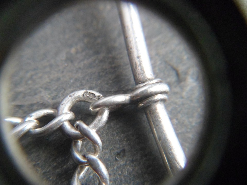 Chunky Victorian 1893 Graduated Solid Silver Albert Pocket Watch Chain ...