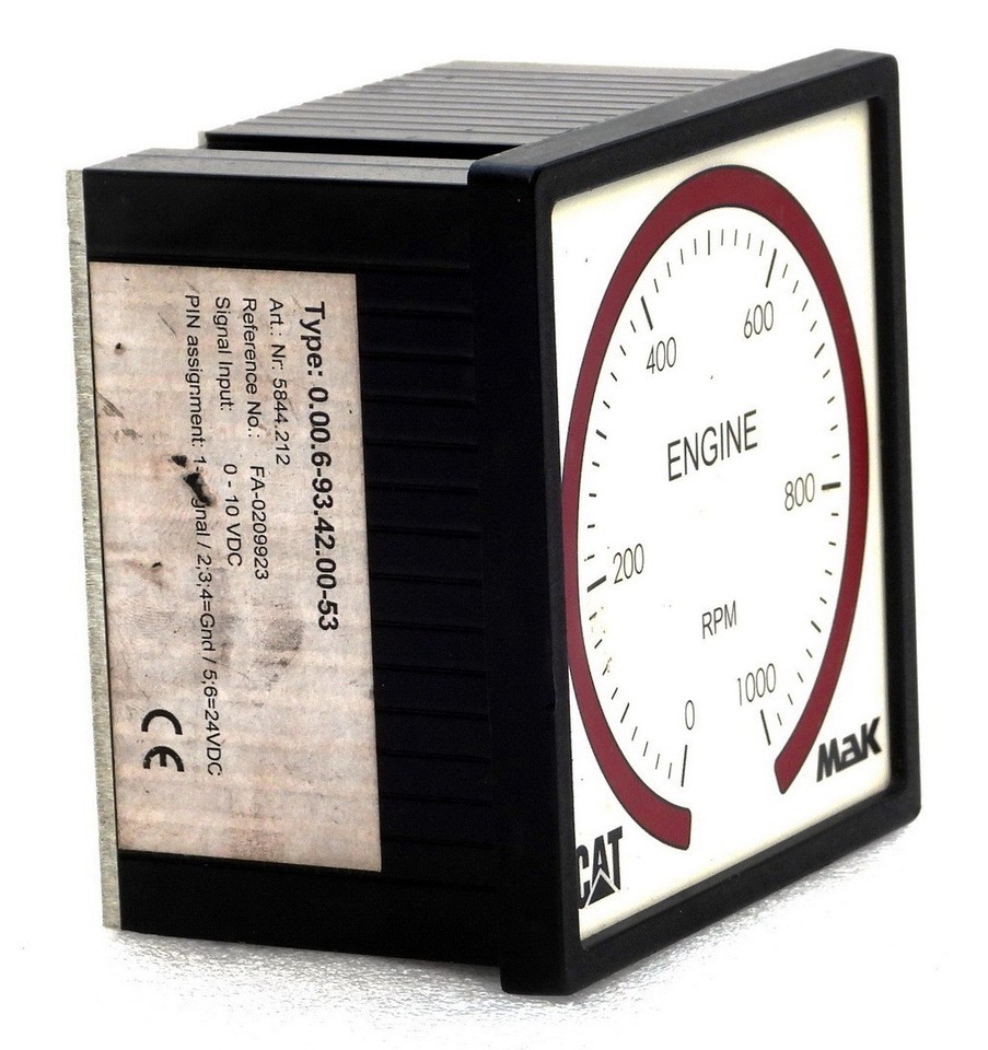 NOS CAT 0.00.6-93.42.00-53 MARINE & INDUSTRIAL ENGINE RPM INDICATOR 0 ...