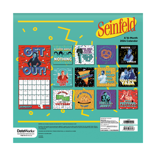 Trends International Seinfeld 2024 12 x 12 Wall Calendar w | eBay