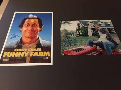 Chevy Chase Signed Funny Farm 11X17 Movie Poster & 11X14 Photo-BAS ...