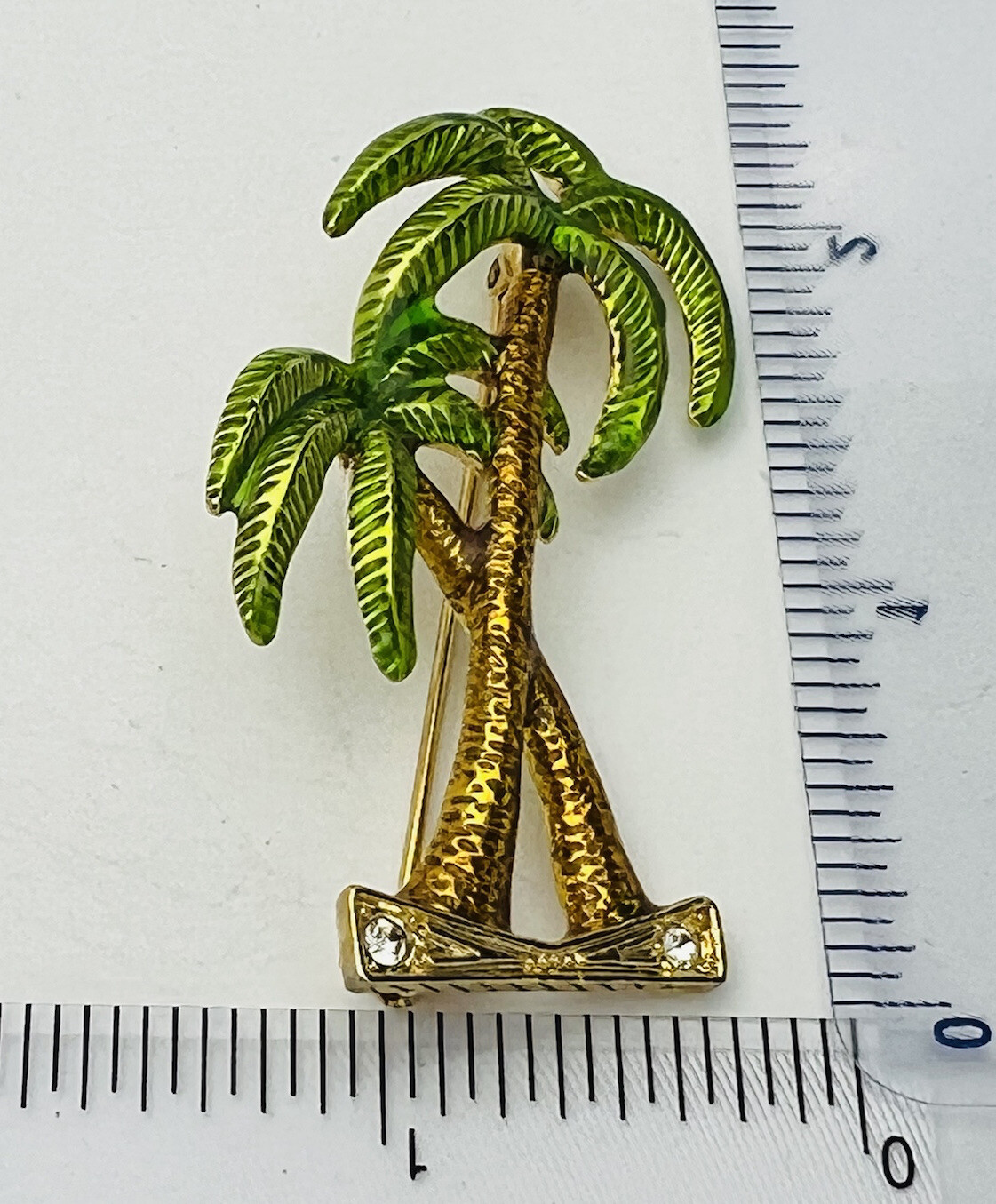 Enamel Crystal Palm Tree Pin/Brooch | eBay