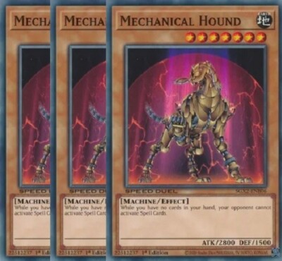 Yugioh - Mechanical Hound x 3 - 1st Edition - NM - Free Holographic Card | eBay