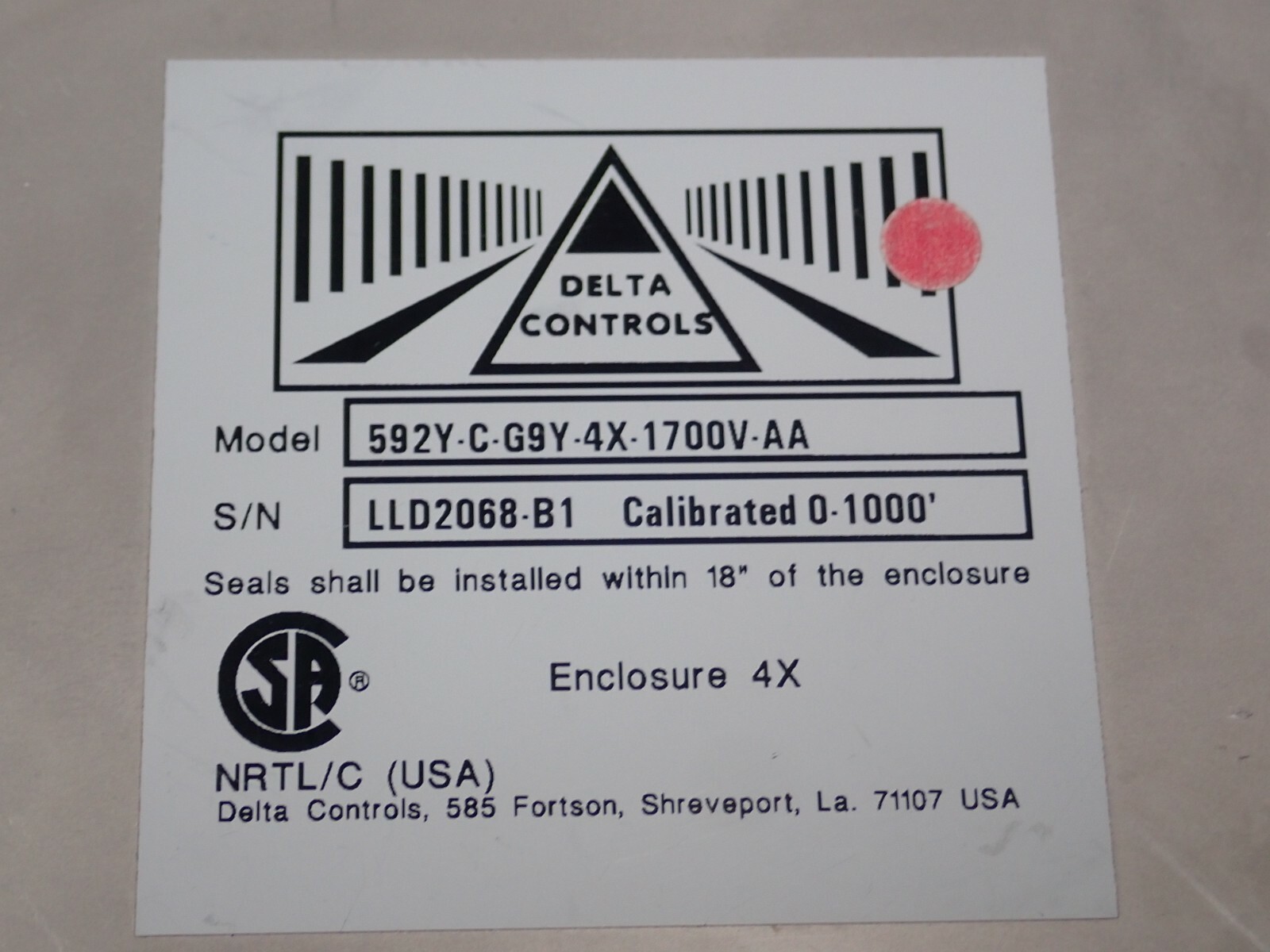 New Surplus Delta Controls 592Y-C-G9Y-4X-1700V-AA 4X Enclosure | eBay
