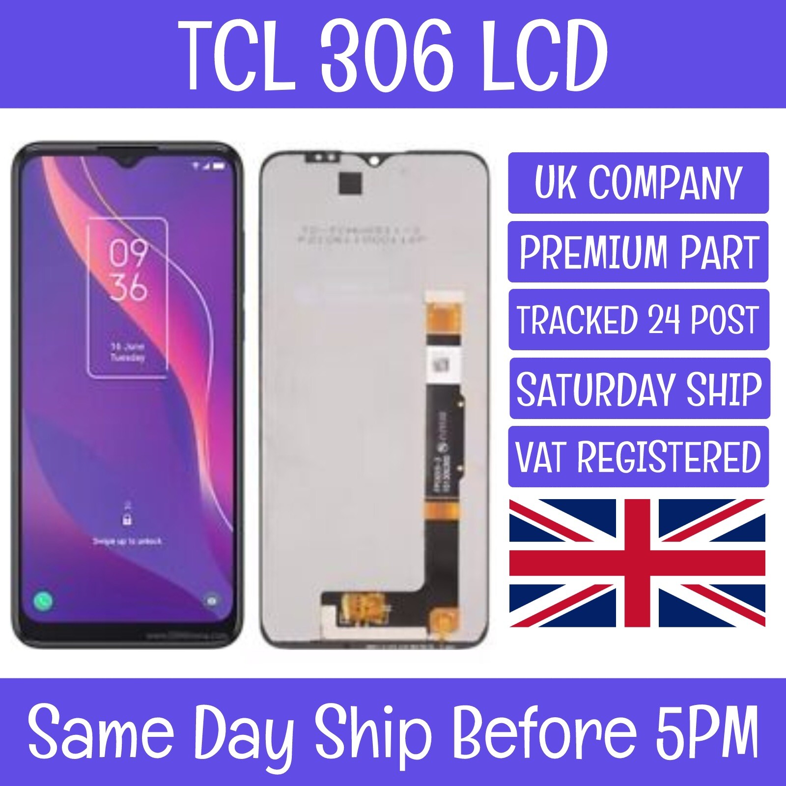 TCL 306 6102H Replacement LCD Screen Touch Display Digitizer Assembly ...