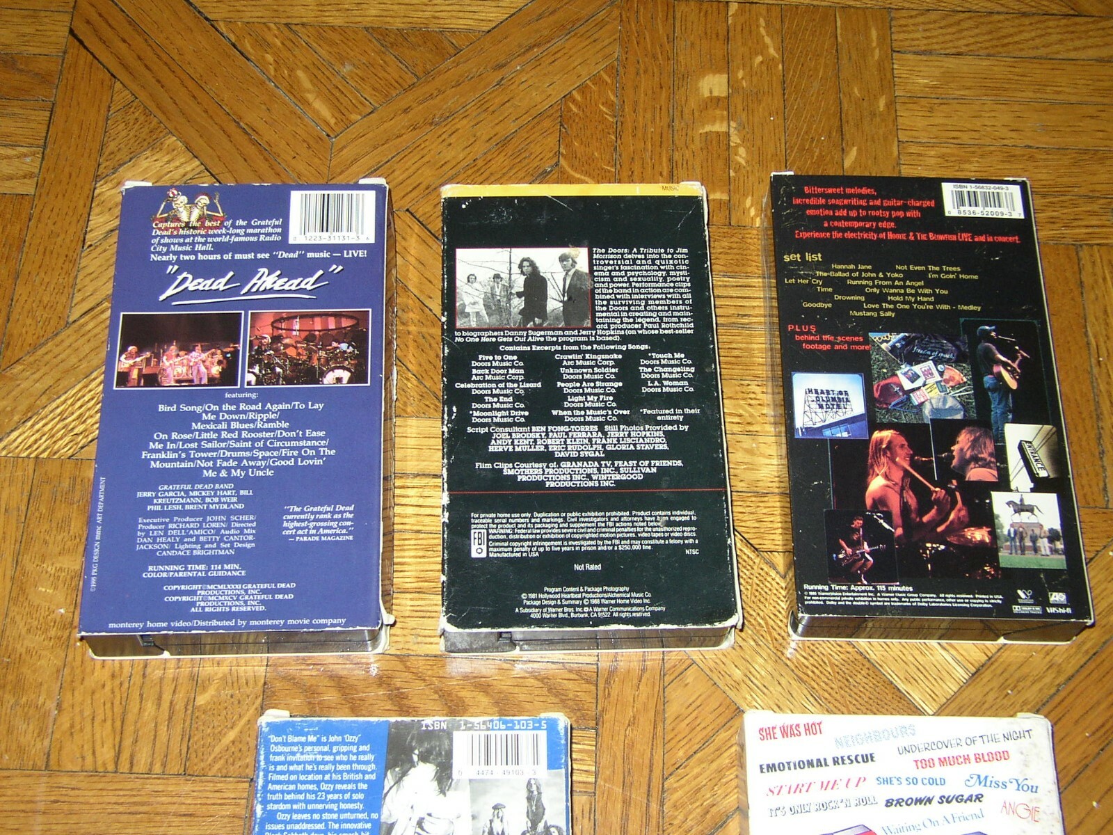 Lot of 5 VHS Tape Rock concerts- Ozzy Osbourne, Grateful Dead, Rolling ...