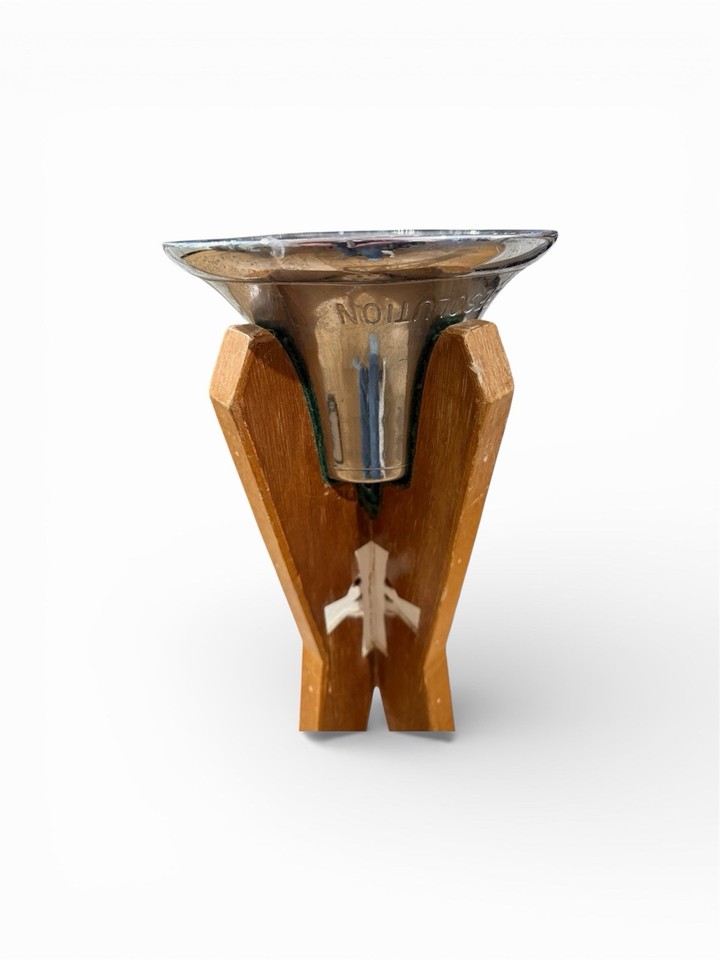 Church Holy water Vessel With Wooden Stand - HMS Resolution Ships bell ...