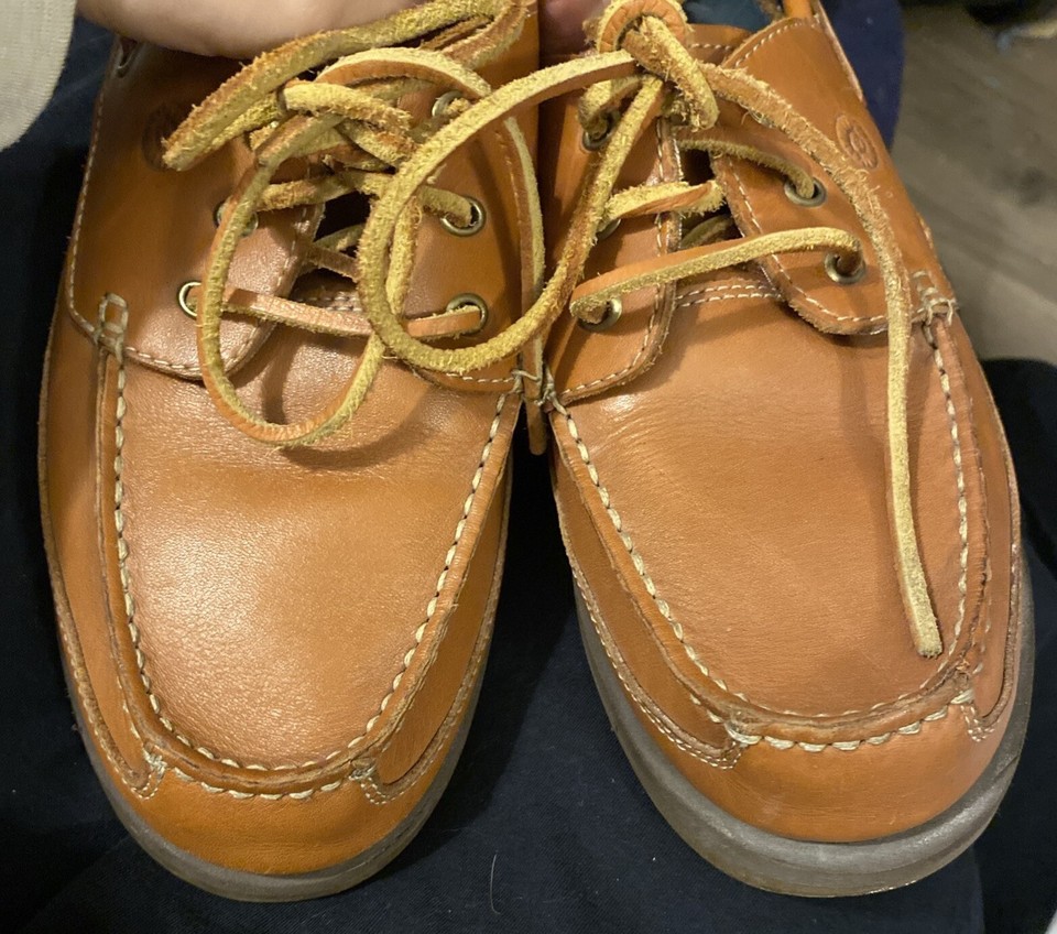 Men's 9.5 EARTH SHOE, Brown Leather Boat Dock Shoes Work Casual Comfort ...