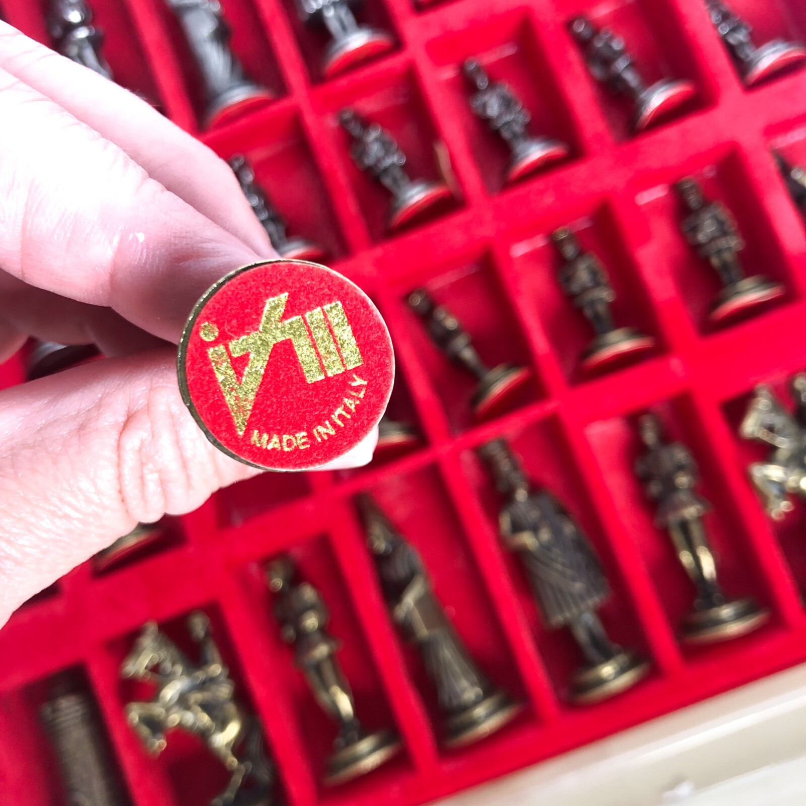 Vintage Chessmen Imperial Cambor Metal Chess Set Pieces Made in Italy ...