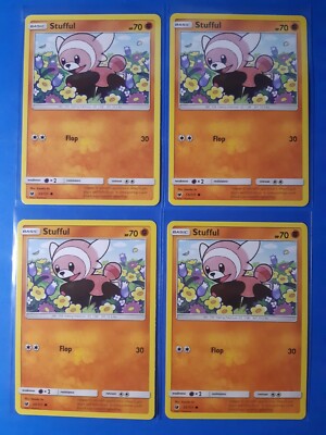 4x Stufful 55/111 Pokemon card SM Crimson Invasion common NM | eBay
