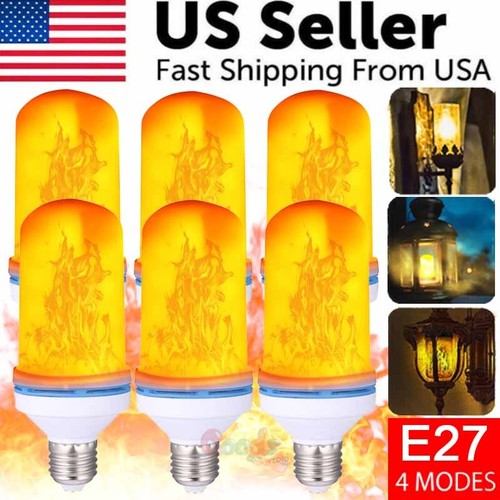 3/6PCS - LED Flicker Flame Light Bulbs - Simulated Nature Fire Effect ...
