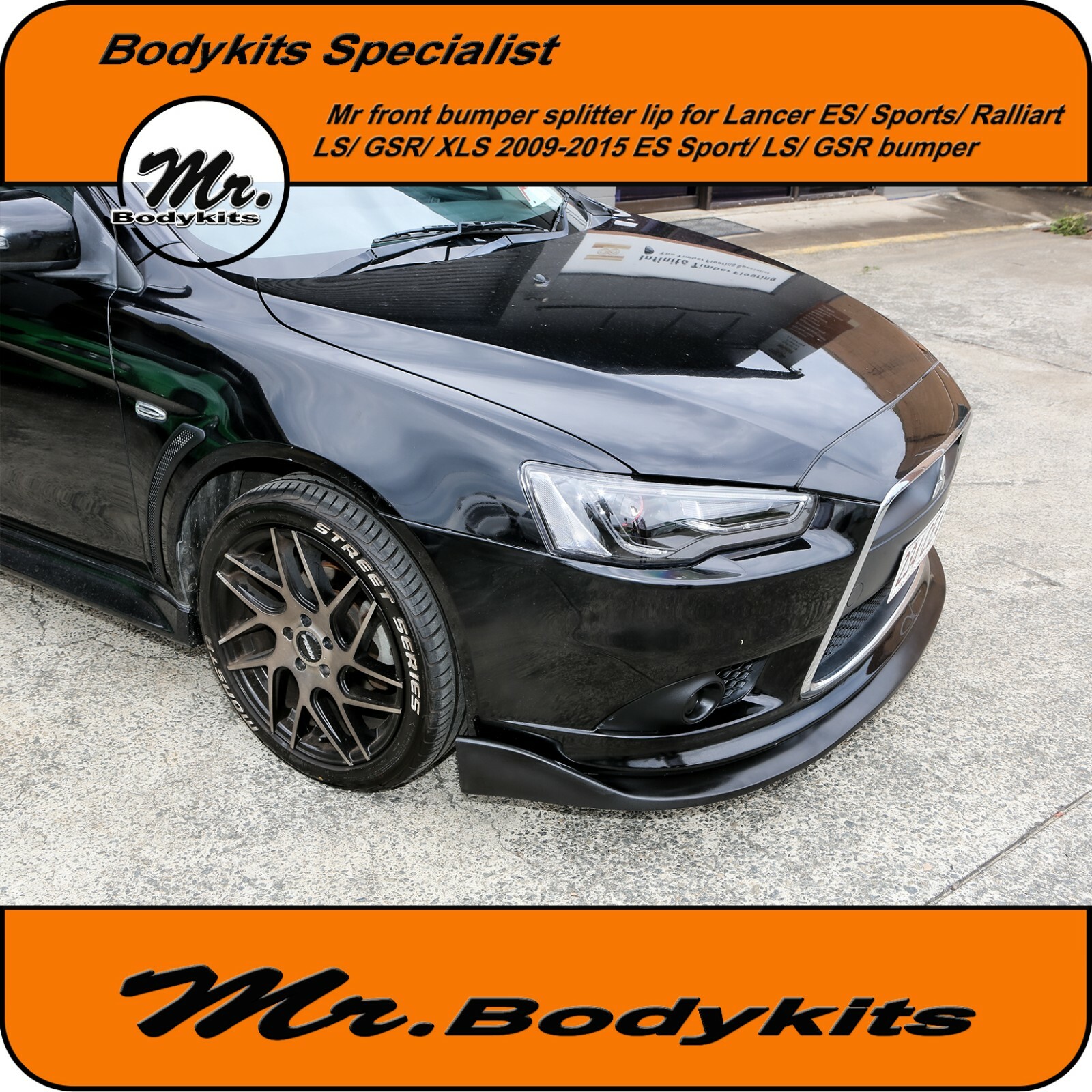 PLASTIC FRONT BUMPER LIP FOR MITSUBISHI LANCER FACTORY BUMPER-ES Sports ...