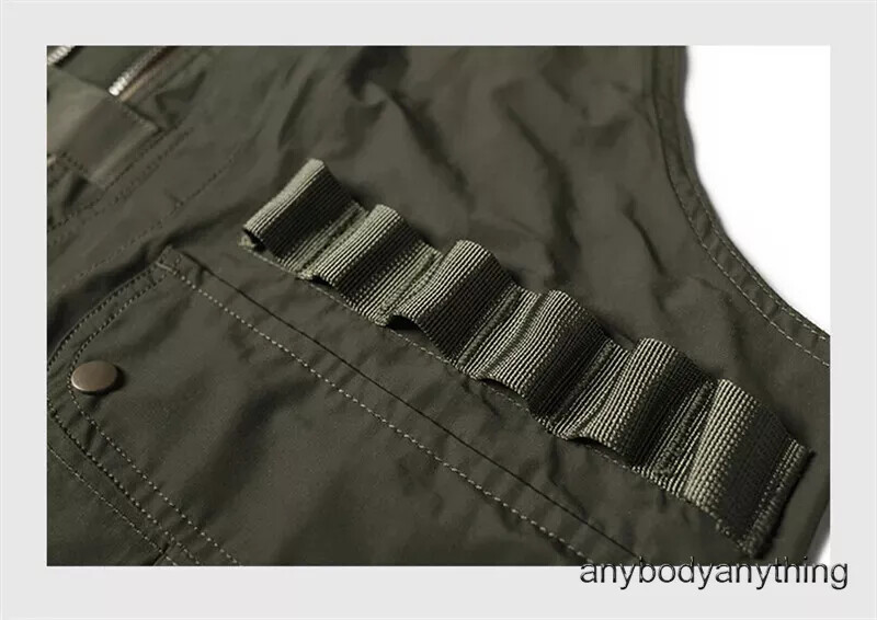 Mens Utility Strap Vest Outdoor Field Multi-Pocket Casual Gilet ...
