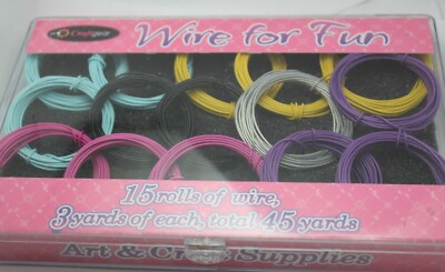 NEW Craftgear Wire for Fun 15 rolls of wire 45 yards total for jewelry ...