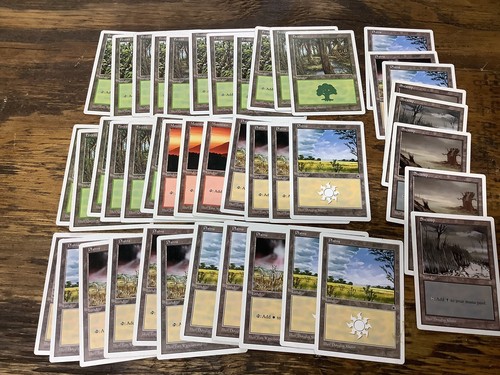 43X Basic Land Anthologies Lot 1998 Swamp Plains Mountain Forest Mana ...