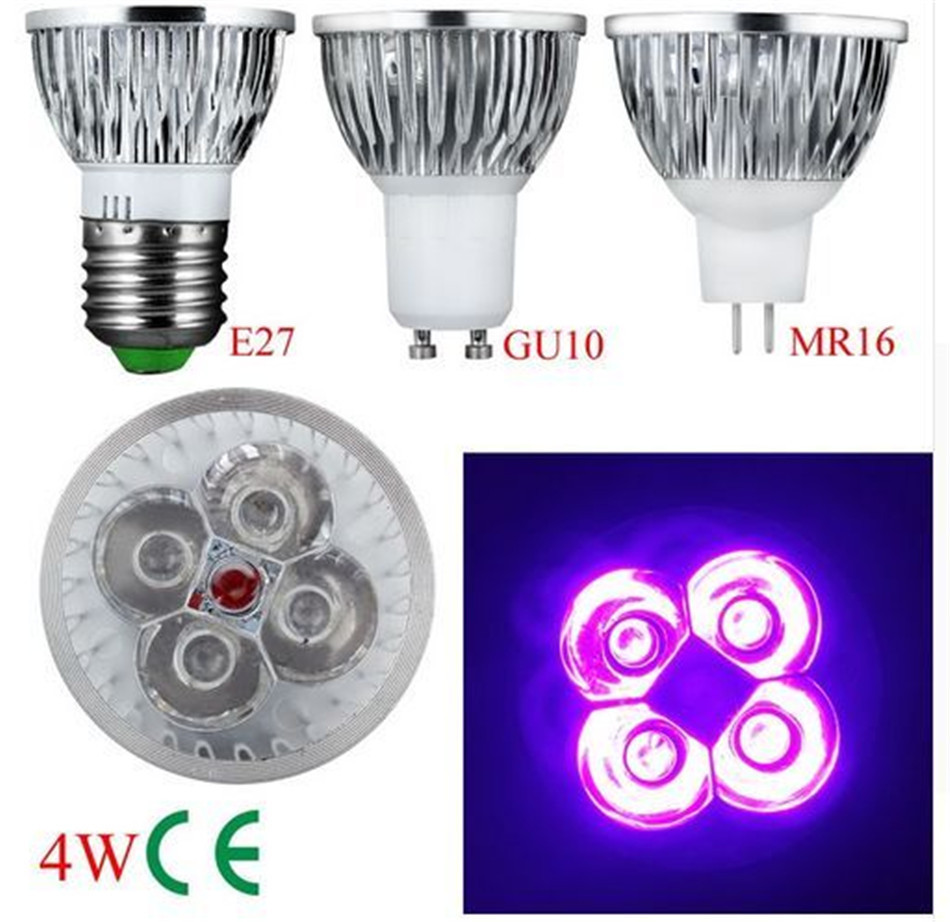 E27 GU10 MR16 4W/5W UV LED Ultraviolet Spotlight Lamp Light Mini Bulb ...