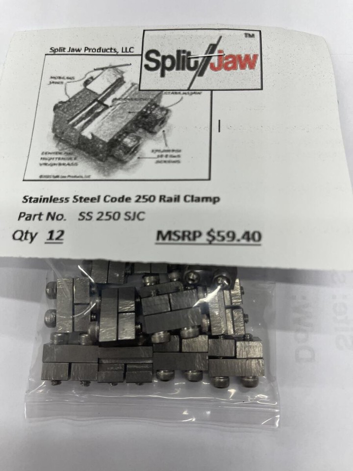 Split Jaw 250-SJC Code 250 Rail Clamp Stainless Steel (Pack of 12) | eBay