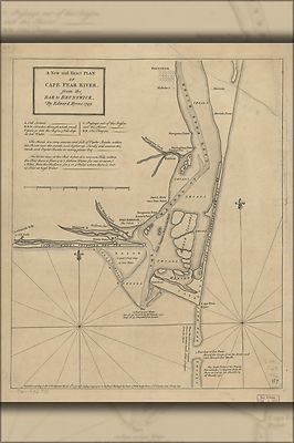 Poster, Many Sizes; Map Of Cape Fear River North Carolina 1749 | eBay