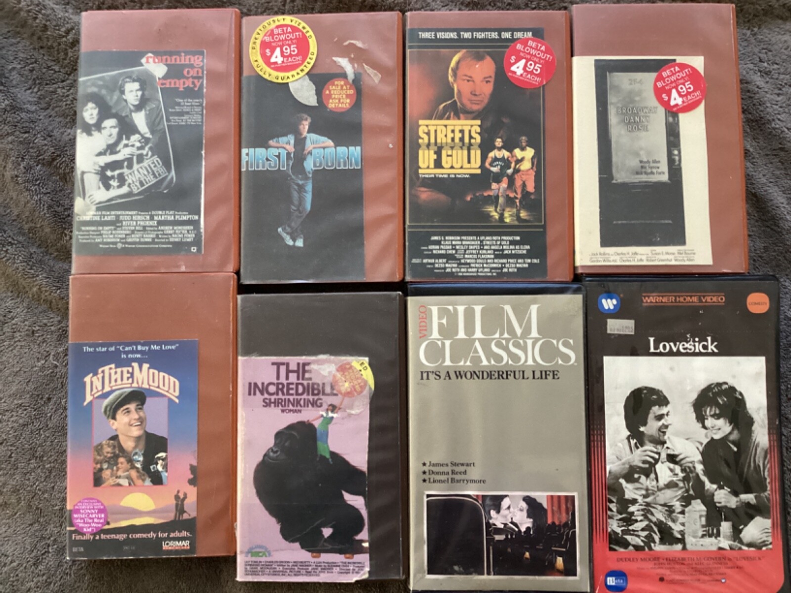 Lot of 8 BETAMAX BETA MOVIES “NOT VHS”, First Born, Streets Of Gold ...