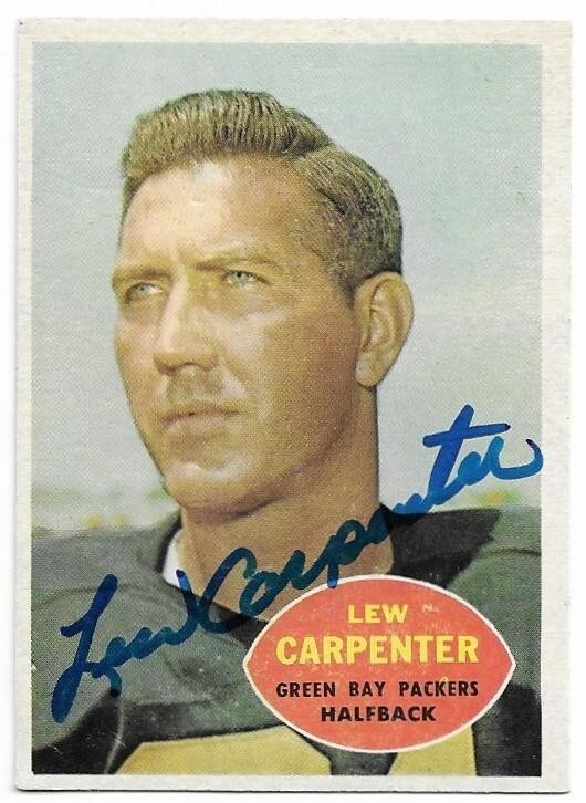 LEW CARPENTER 1960 Topps Signed Autographed Football card #53 Green Bay ...