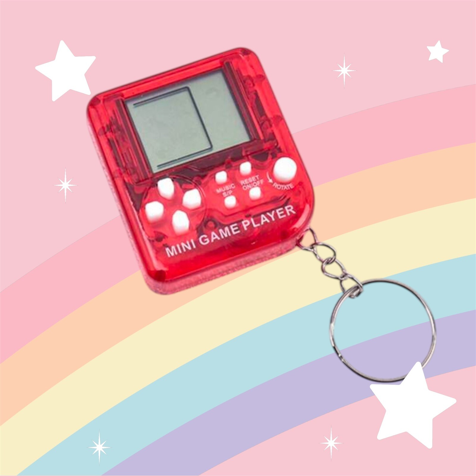 Mini Game Console Keychain Brick Game Portable Handheld Gift Keyring ...