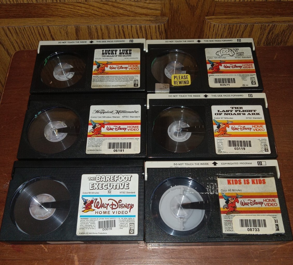 Disney Classics BetaMax Lot of 6 Herbie Lucky Luke Barefoot *Beta NOT ...