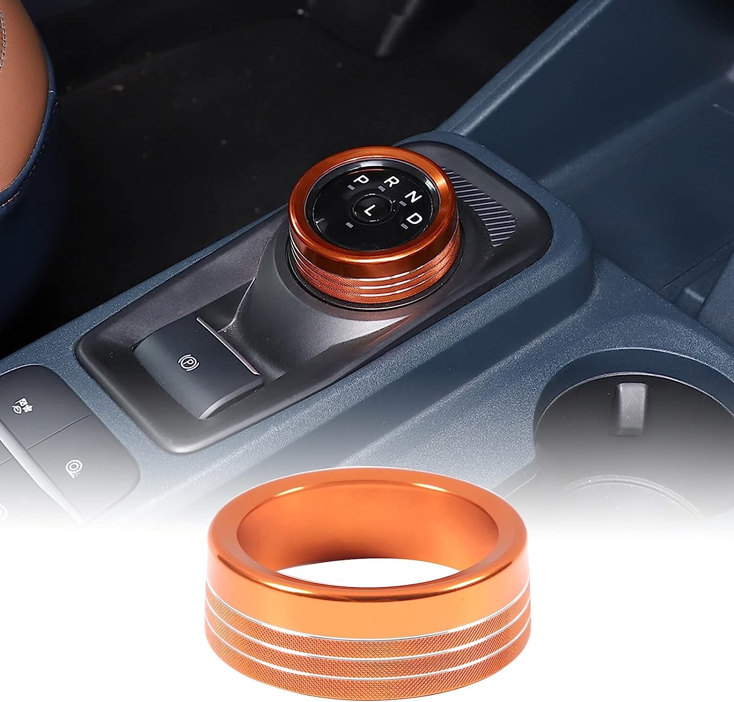 Orange Aluminum Alloy Center Gear Shift Knob Ring Cover Fits 22-24 ...