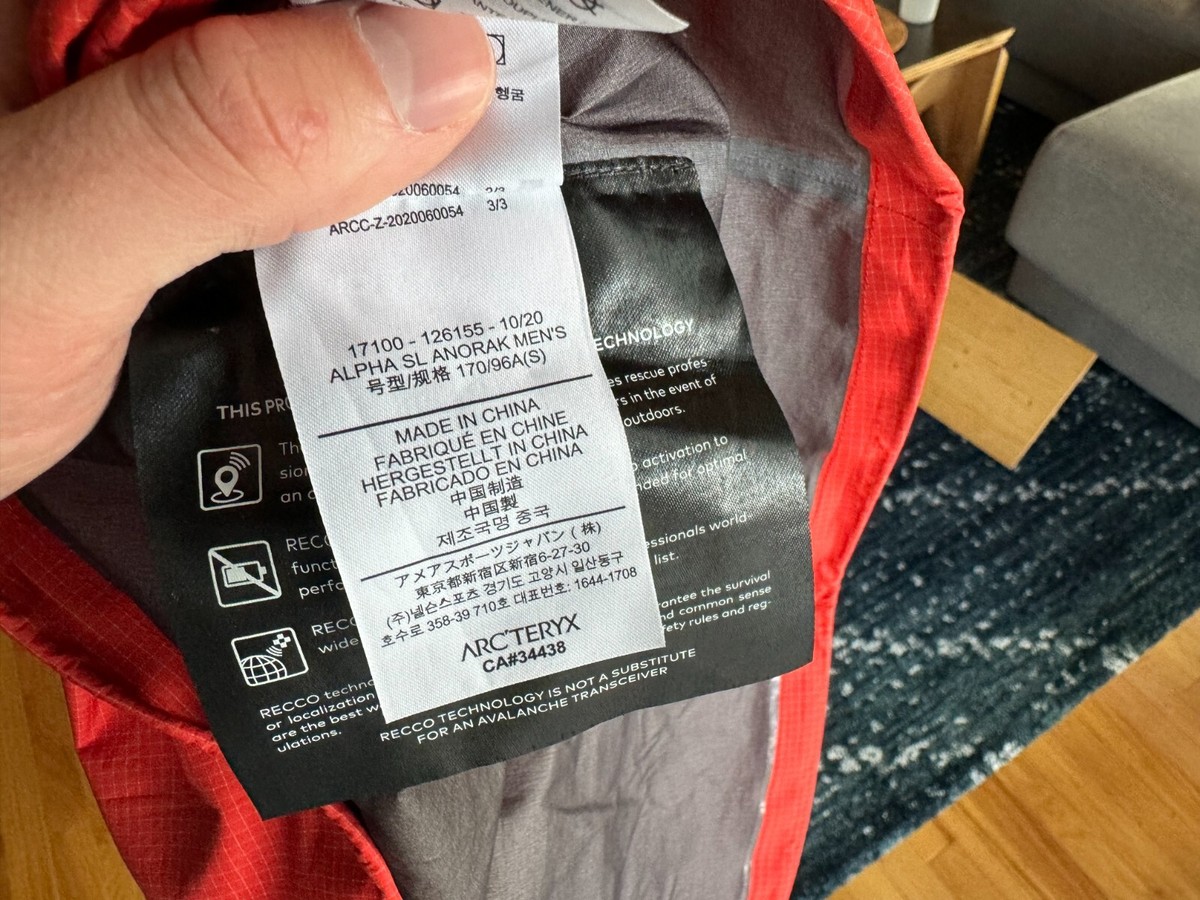 Arcteryx Alpha SL (Lightweight) Anorak Men's Small Dynasty Arcteryx Alpha SL (Lightweight) Anorak Men's Small Dynasty