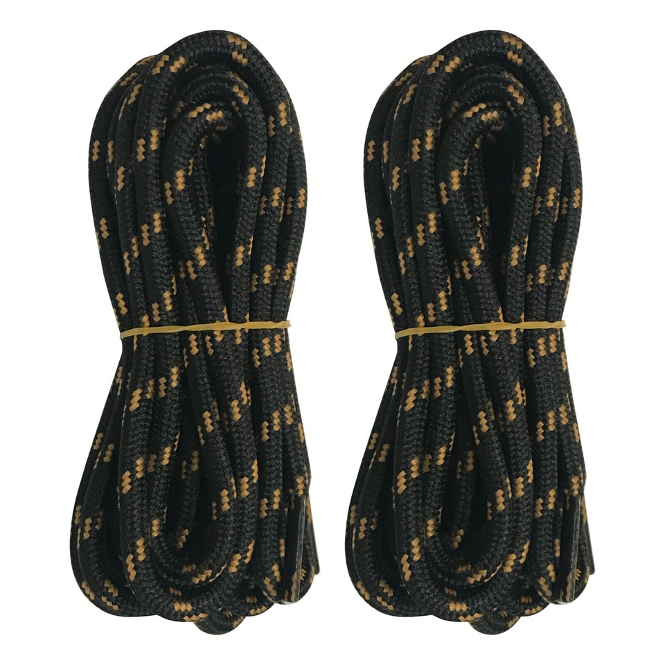 2 pairs 5mm Thick Heavy duty Round Hiking Work Boot Shoe laces Strings ...