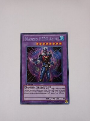 Yugioh Masked HERO Acid Secret Rare PRC1-EN018 1st Edition | eBay