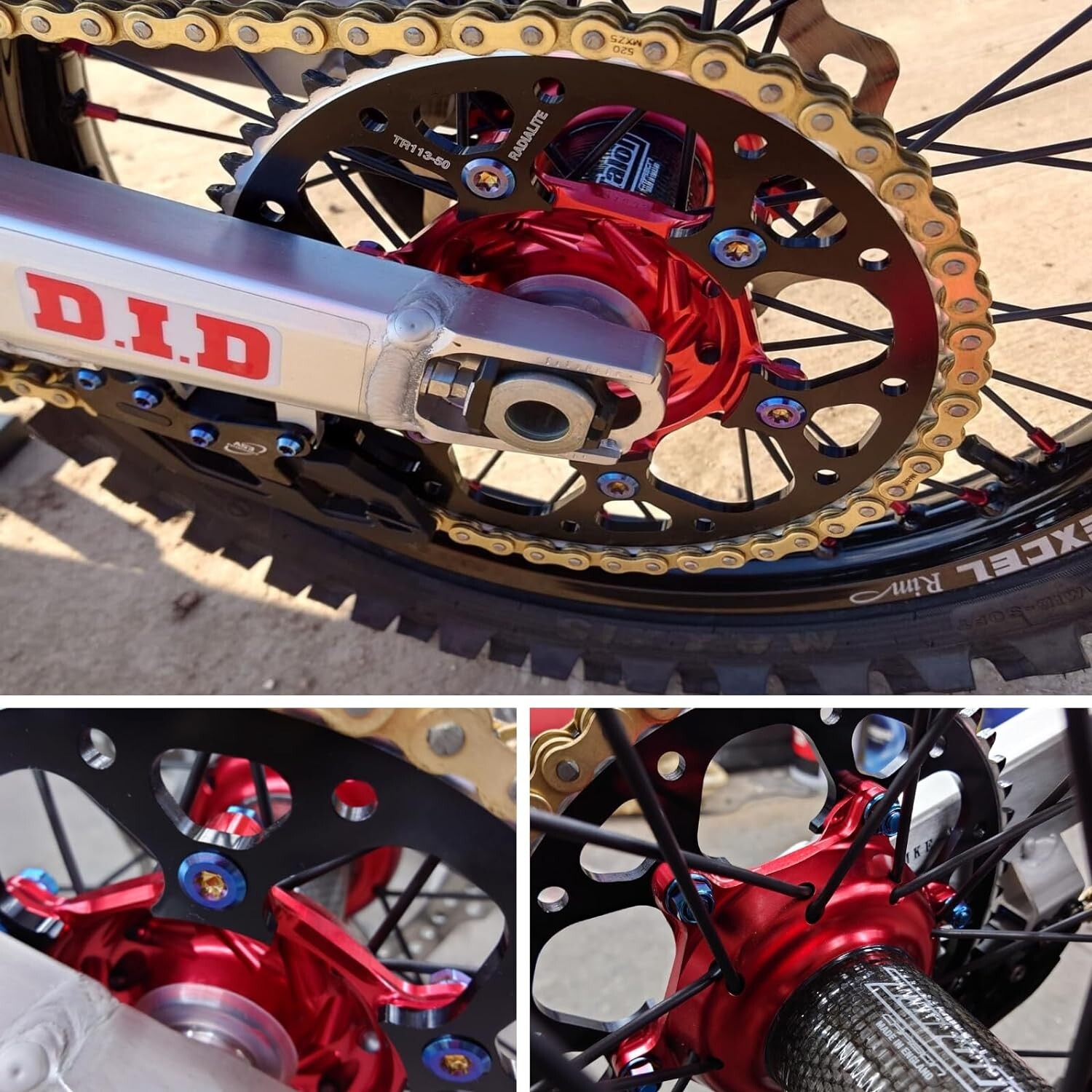 M8 Rison Titanium Sprocket Bolts and Nuts Kit Dirt Bike Bolt with Lock ...