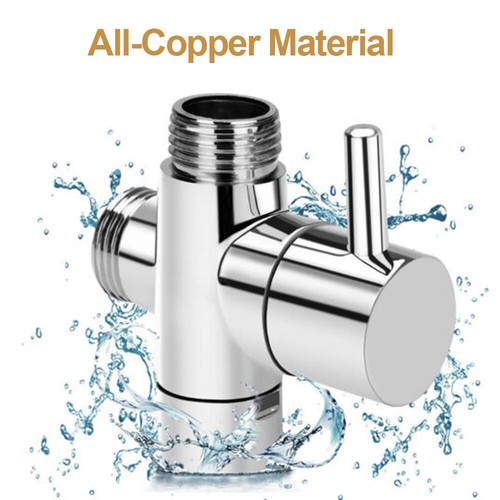 3 Way Full Copper 1/2 Shower Faucet Water Splitter Shower Valve Nozzle ...