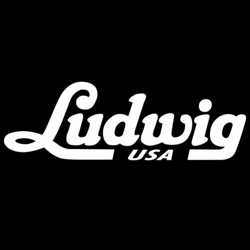 Ludwig USA WHITE Bass Drum vinyl Logo Sticker 7" long | eBay
