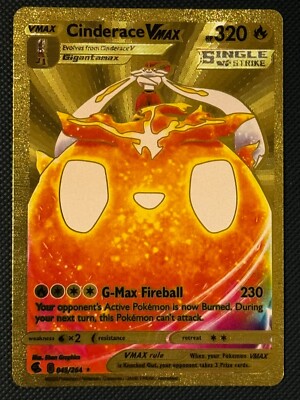 Pokemon Cinderace VMAX GOLD DISPLAY Card MINT CONDITION. | eBay