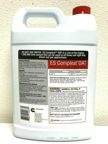 Fleetguard CC36077 Coolant Antifreeze Red 50/50 ES Compleat OAT | 3 ...