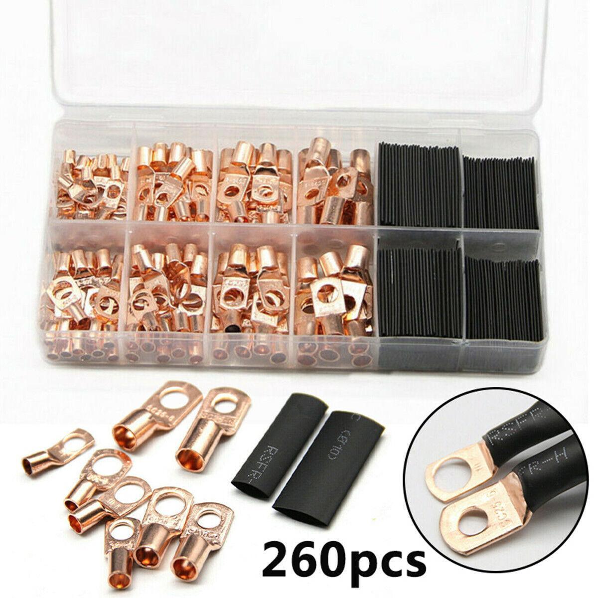 260PC Connectors Car Audio Terminals Wire Ring Terminal Heat Shrink ...