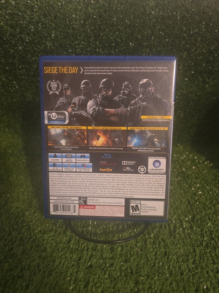 PlayStation Game Tom Clancy Rainbow Six Siege Sony Ps4 Tactical Shooter ...