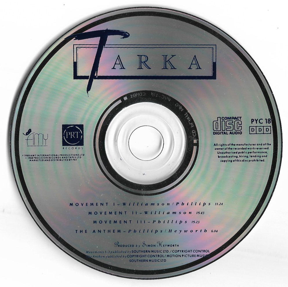 Anthony Phillips & Harry Williamson TARKA 1988 PRT Records CD Album PYC ...