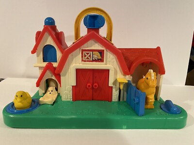 FISHER PRICE Animal Sounds Barn Farm Activity Learning 1005 Horse Dog ...