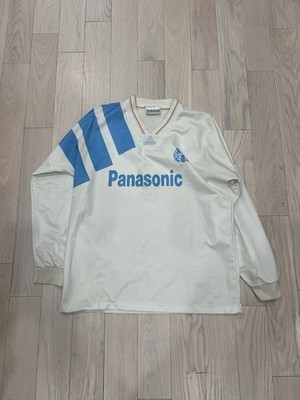Olympique Marseille 90s Panasonic Football Shirt Adidas jersey 92-93 XL ...
