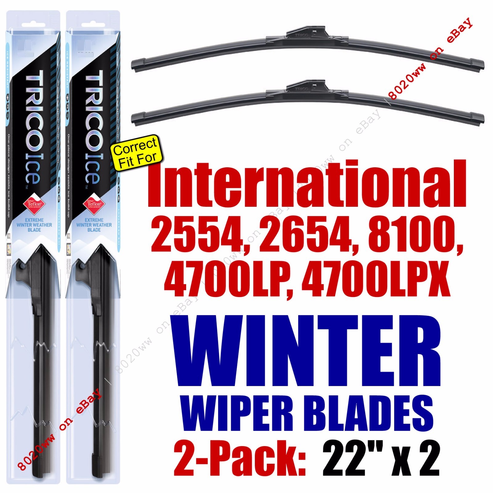 WINTER Wipers 2pk fit 2002 International 2554 2654 8100 4700LP LPX ...