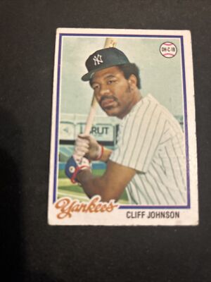 1978 Topps Baseball Card #309 Cliff Johnson New York Yankees Vg Free ...