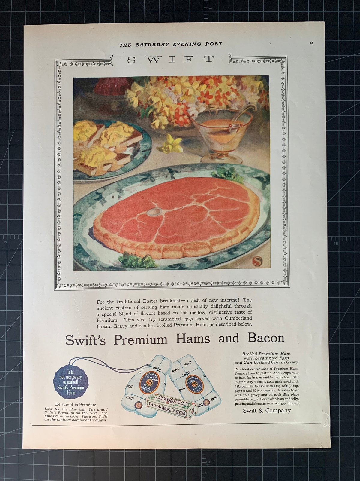 Vintage 1928 Swift’s Ham Print Ad | eBay