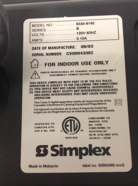 Simplex 6334-9140 4" 120VAC LED Clock - Black/Red for sale online | eBay
