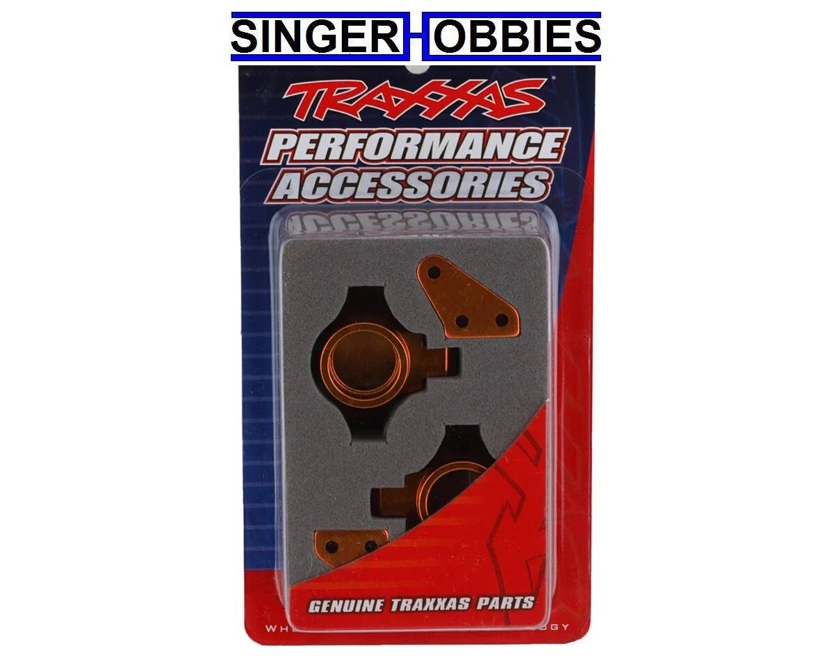 Traxxas 9635T SLEDGE Steering Blocks 6061-T6 Aluminum Orange-Anodized L ...