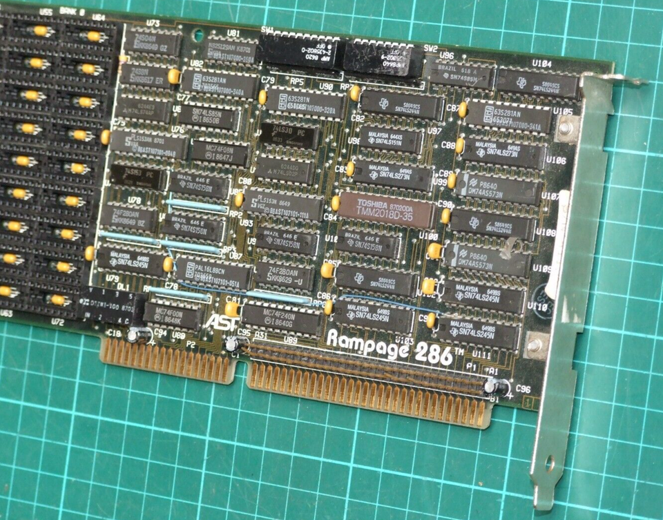 AST Rampage 286 memory expansion card for 286 vintage PC 16-bit ISA ...
