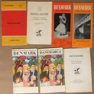 Denmark 1957 - Seven Danish Travel Tourist Brochures & Maps Scandanavia ...