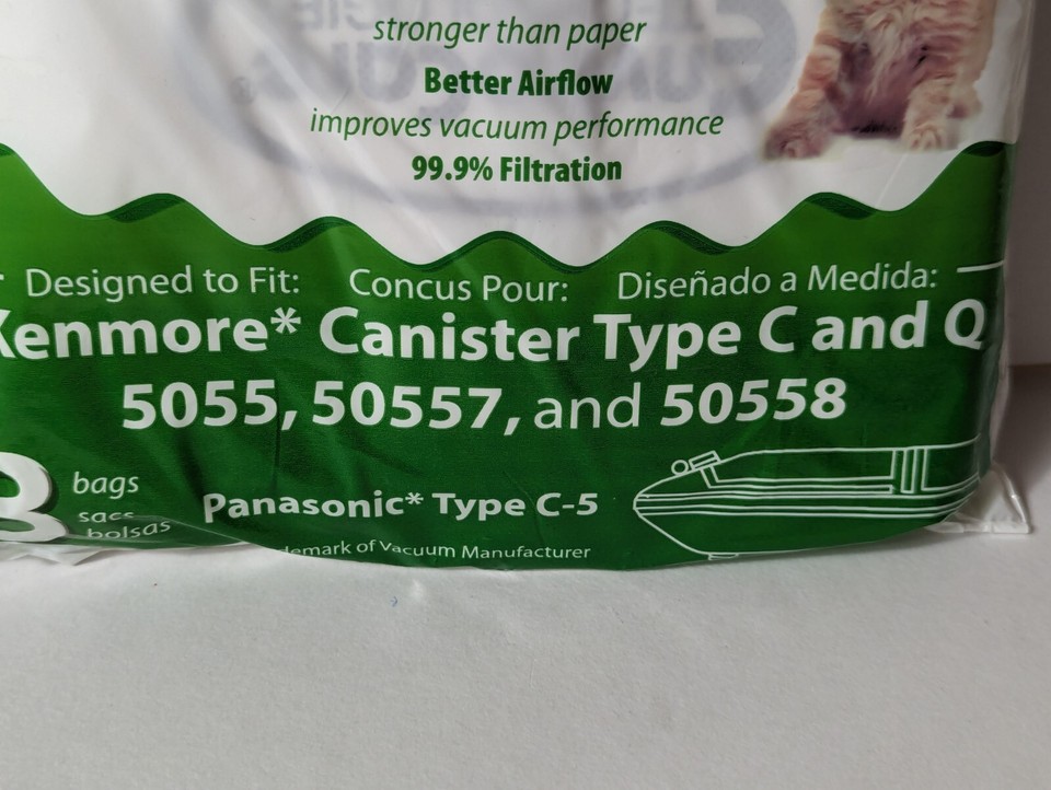 6 Kenmore HEPA Canister Type C, Q, 50558 50555 50557 Sears Vacuum Bags ...